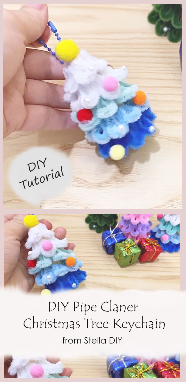 Tiny Tree, Big Holiday Vibes! DIY Pipe Cleaner Keychain Tutorial ...